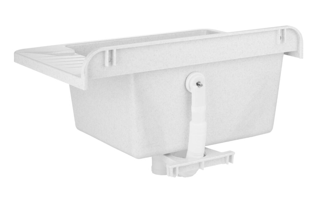 Plastová výlevka COMPACT 505 X 345 mm - bílá žula (Zelvo Compact white) | Koupelny SEN